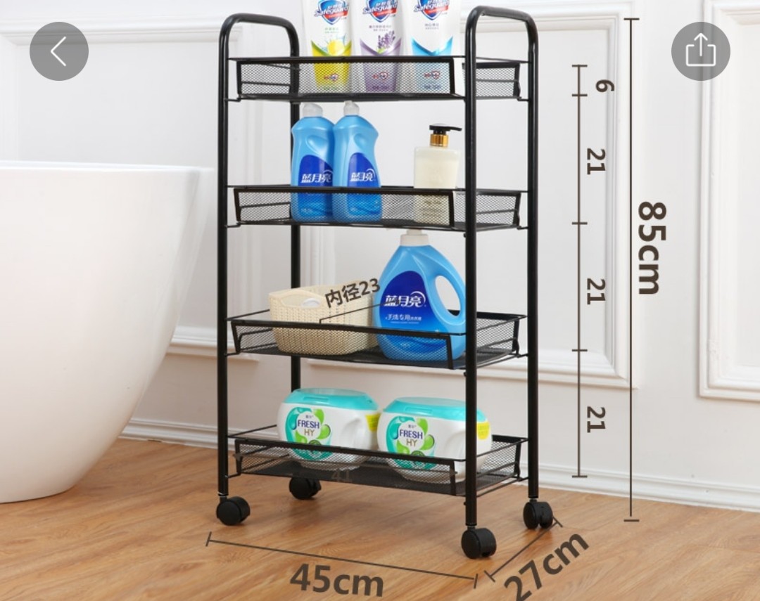 White color Rack trolley, Furniture & Home Living, Furniture, Shelves ...