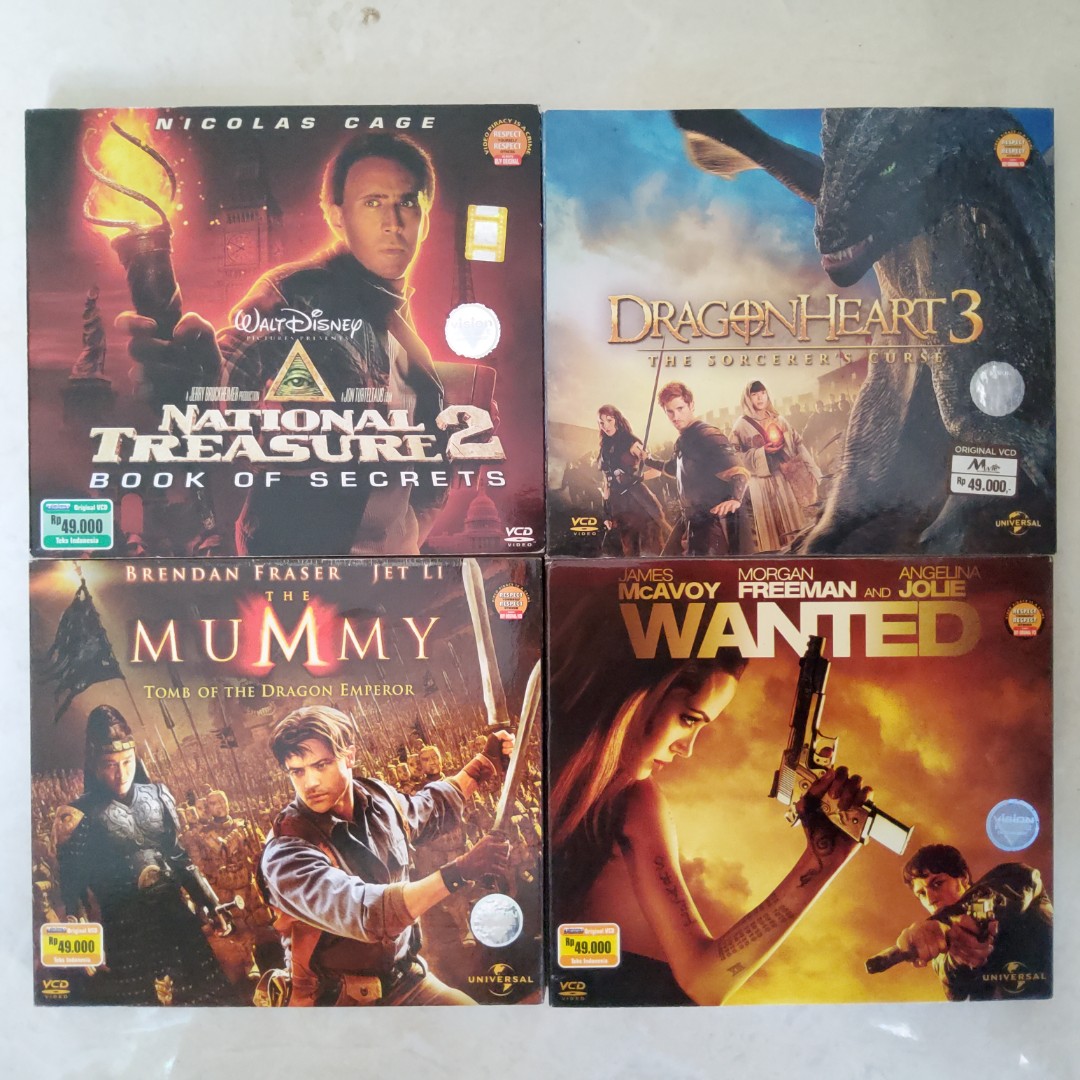 4bh VCD fantasy action NATIONAL TREASURE, THE MUMMY, DRAGON HEART ...