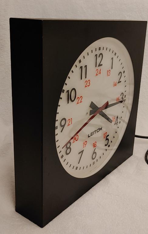 電台影廠掛牆電鐘 Wall Mount Studio Clock 80s 90s 230V 50Hz LEITCH DAC-5012 MADE IN CANADA, 傢俬＆家居, 家居裝飾 ...