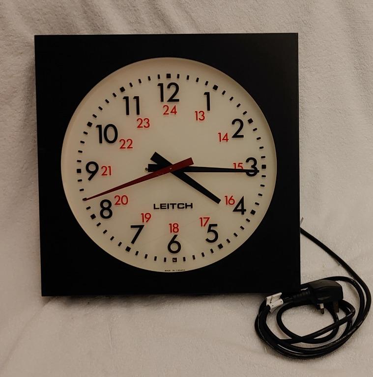 電台影廠掛牆電鐘 Wall Mount Studio Clock 80s 90s 230V 50Hz LEITCH DAC-5012 MADE ...