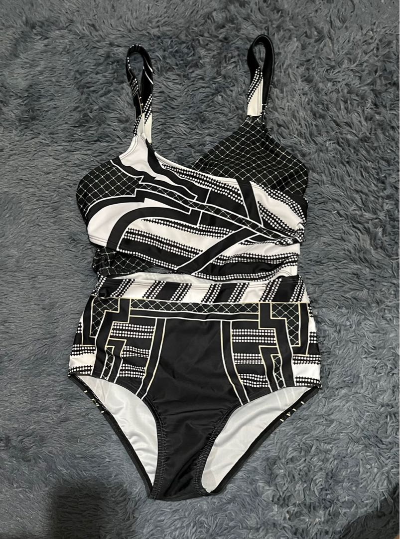 Aztec One Piece Swimsuit Padded Women Swimwear Backless Retro Bathing ...