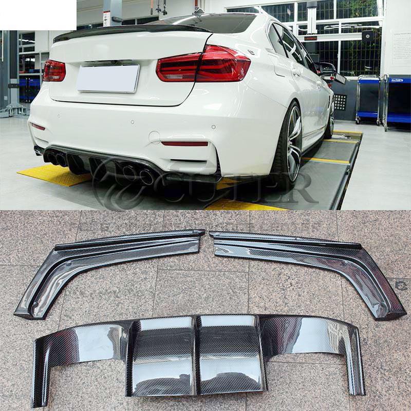 BMW F30 M3 Bodykit Carbon Fiber Rear Diffuser Lip Canards Splitters ...