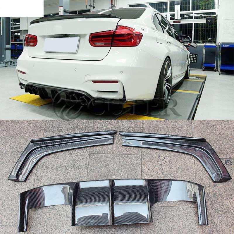 BMW F30 M3 Bodykit Carbon Fiber Rear Diffuser Lip Canards Splitters ...