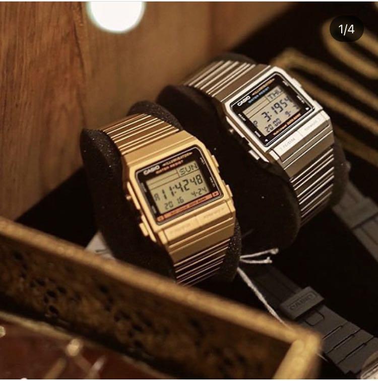 Casio vintage square frame silver watch , 男裝, 手錶及配件, 手錶 - Carousell