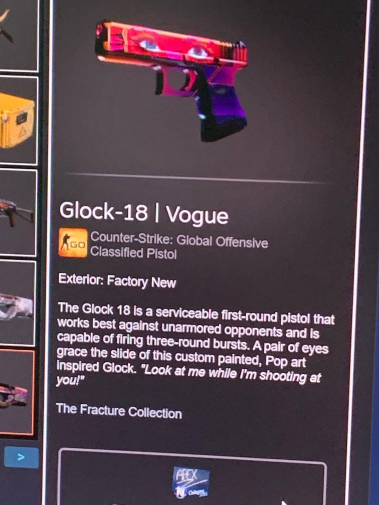 CSGO GLOCK 18 VOGUE FN, Video Gaming, Video Games, Others on Carousell