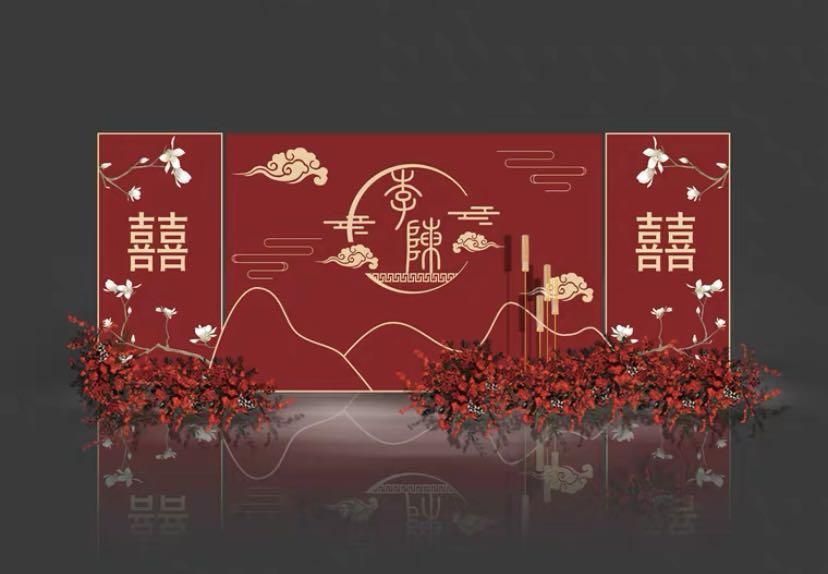 Customised Betrothal (Guo Da Li) Wedding Tea Ceremony Backdrop ...