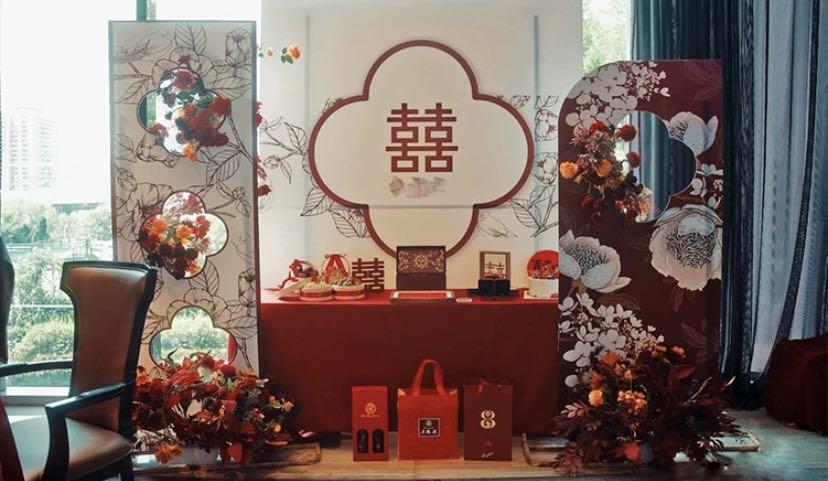 Customised Betrothal (Guo Da Li) Wedding Tea Ceremony Backdrop ...