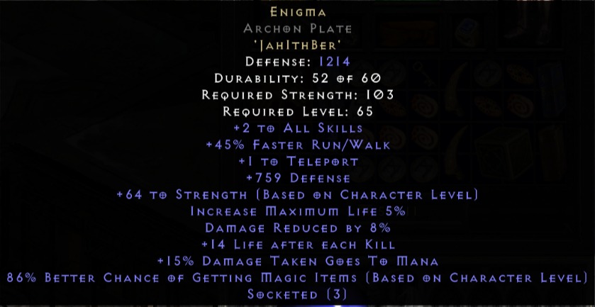 D2R Ladder Archon Plate Enigma, Video Gaming, Gaming Accessories, In ...