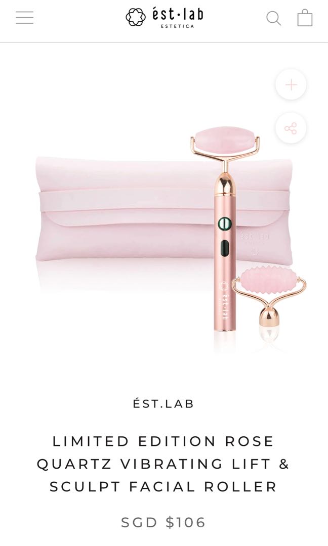 Est Lab Rose Quartz Vibrating Lift& Sculpt Facial Roller, Beauty ...