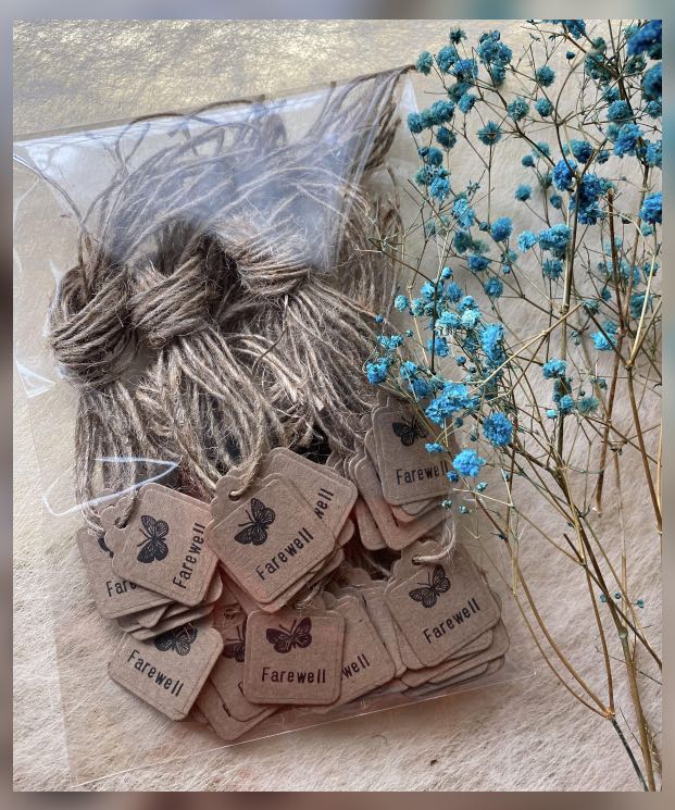 Farewell Gift Tags in Kraft with Free Twines -Size: 4cm x 3xm, Hobbies ...