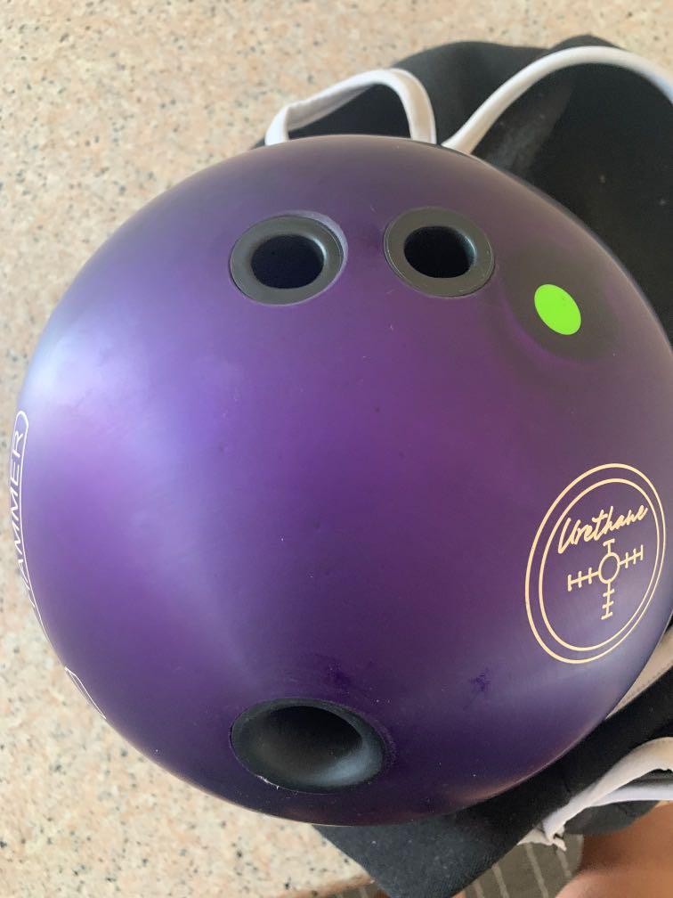 Hammer purple urethane Bowling ball 11lbs, Sports Equipment, Sports ...