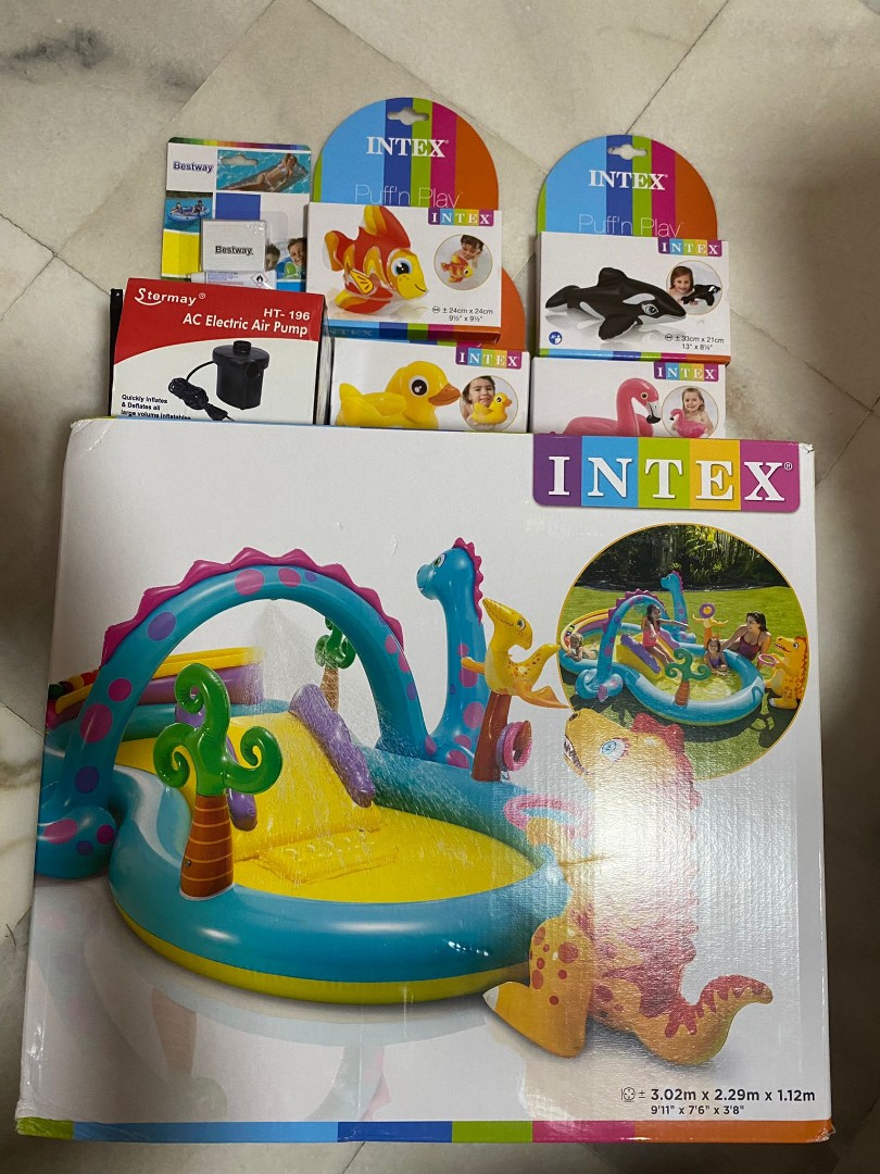 INTEX Baby water slide float with 4 baby floats and motor pump included ...
