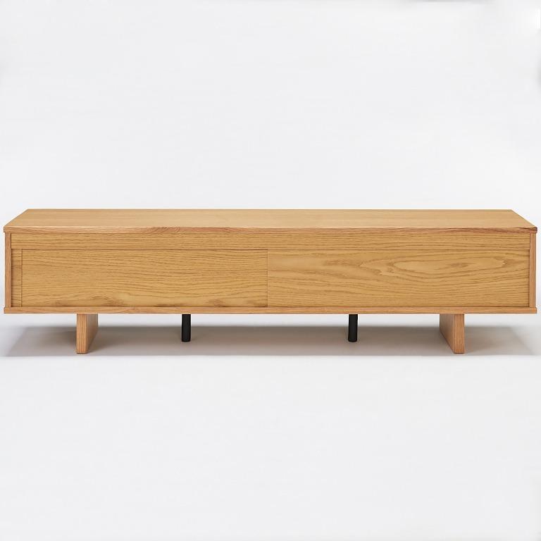 Muji Oak AV Rack shallow type (sliding door) W150*D35*H36.5, Furniture ...
