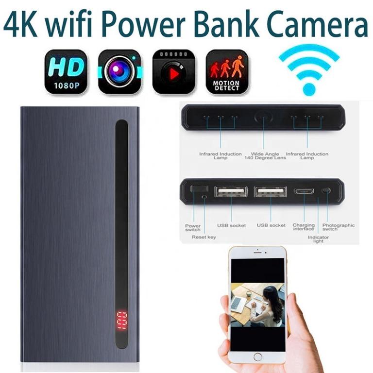 NEW HD 1080P Spy Camera Power Bank 4K Wireless Charging Hidden Camera ...
