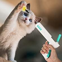 OWNPETS Cat Toy Gun, Interactive Cat Toy Gun Shape Toy with Ball ...
