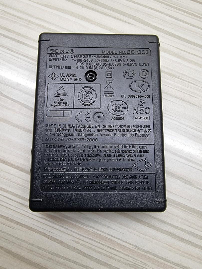 Sony camera battery charger BC-CS3, Photography, Photography ...