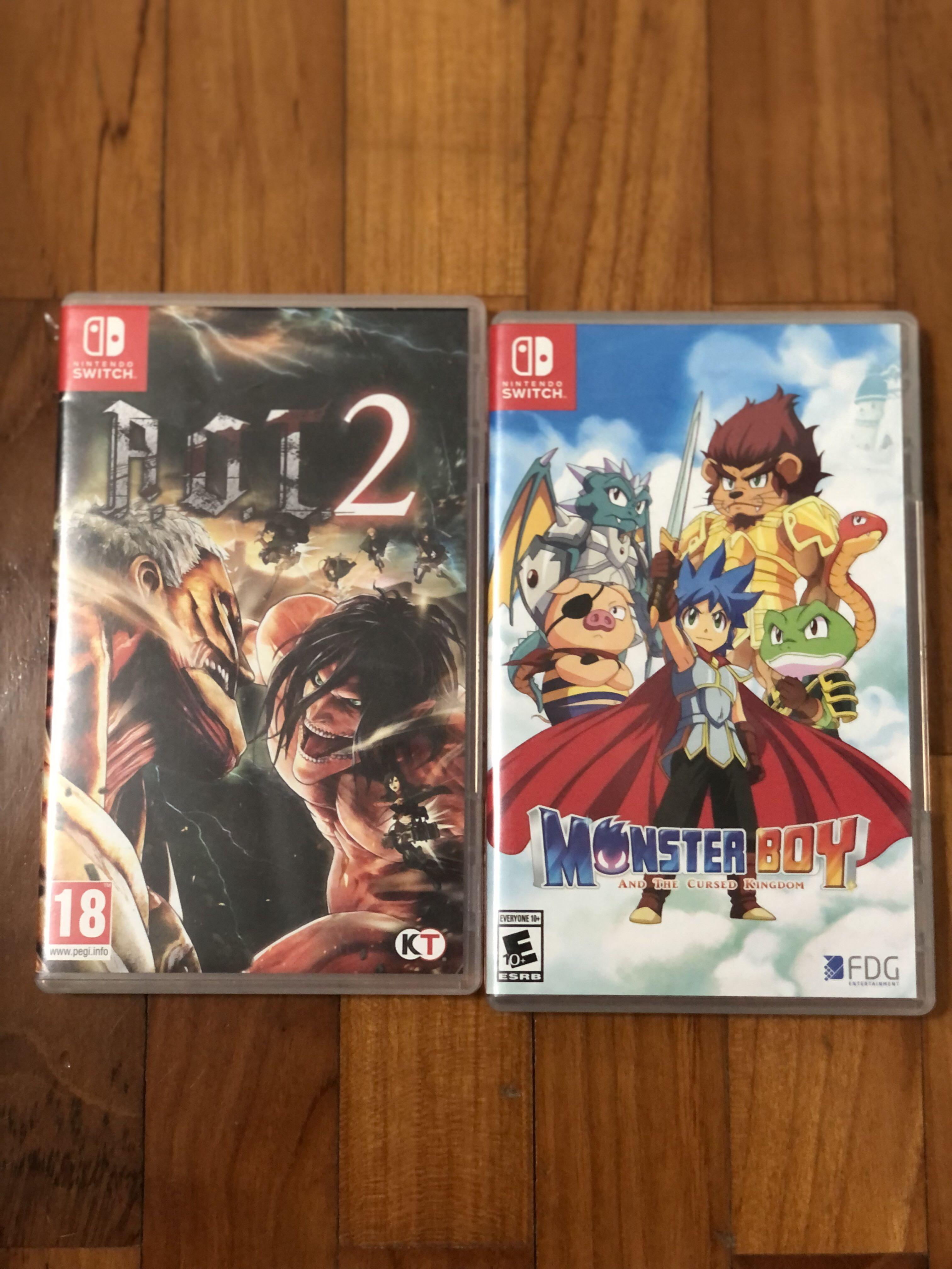 Switch - Monster boy and the cursed kingdom, attack on titan 2, Video ...