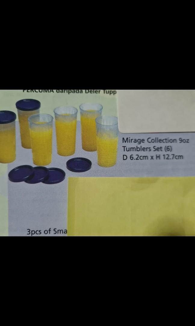 Tupperware 9oz Mirage Collection Tumbler Sets (6), Furniture & Home ...