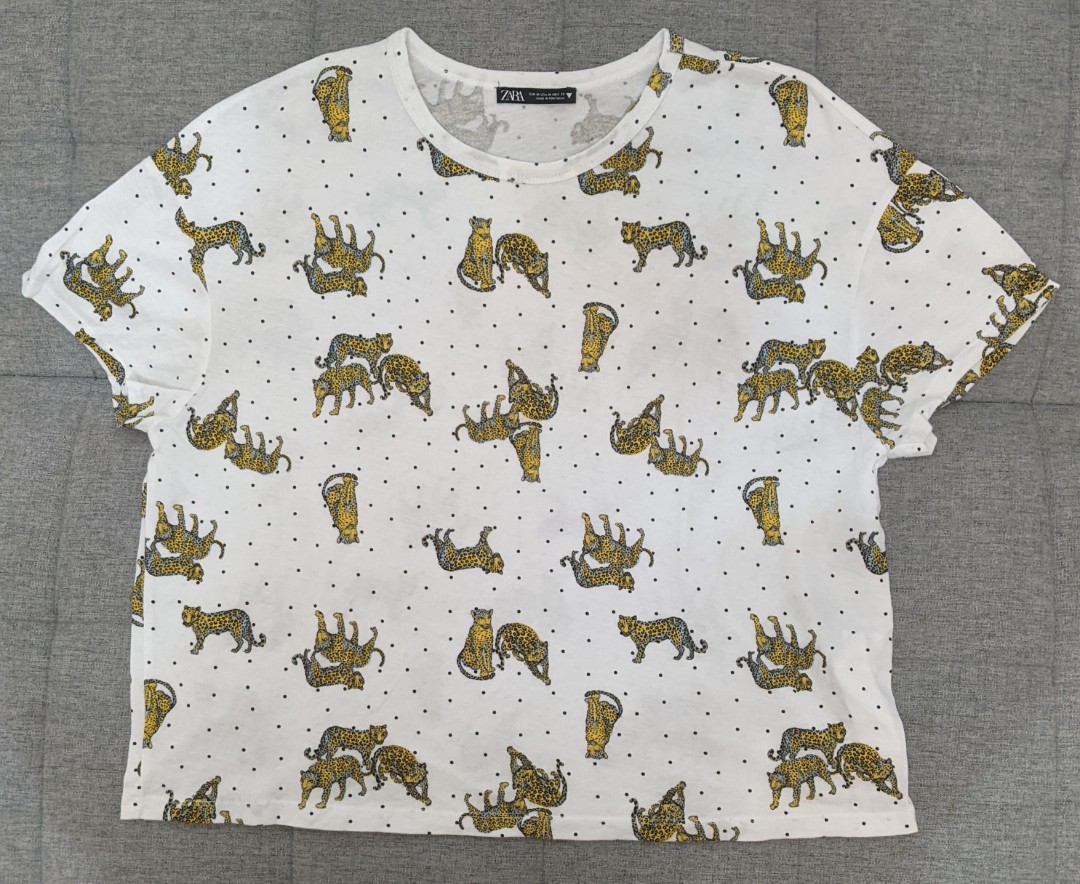 Zara Leopard Print Shirt, Women's Fashion, Tops, Shirts on Carousell