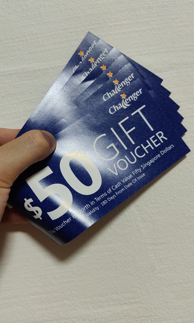 $300 Challenger Gift Voucher, Tickets & Vouchers, Vouchers on Carousell