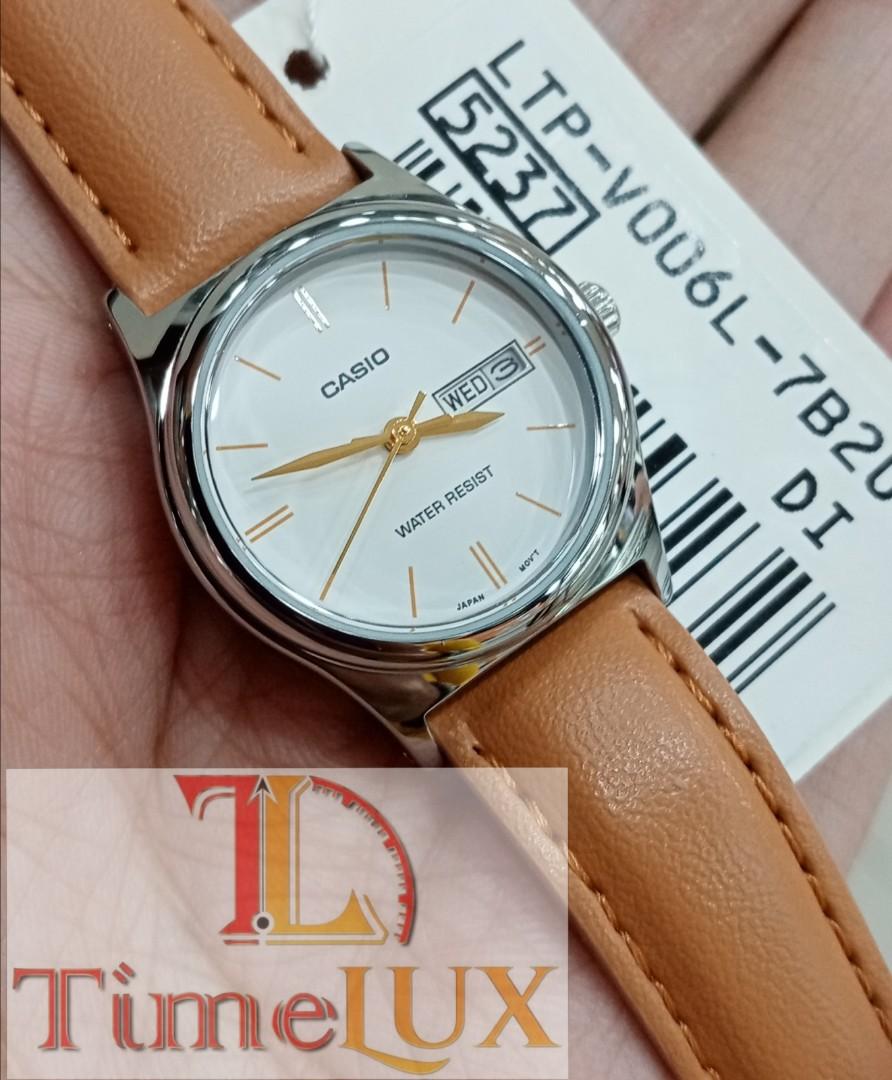 Casio Women's Leather Watch LTP-V006L-7B2, Women's Fashion, Watches ...