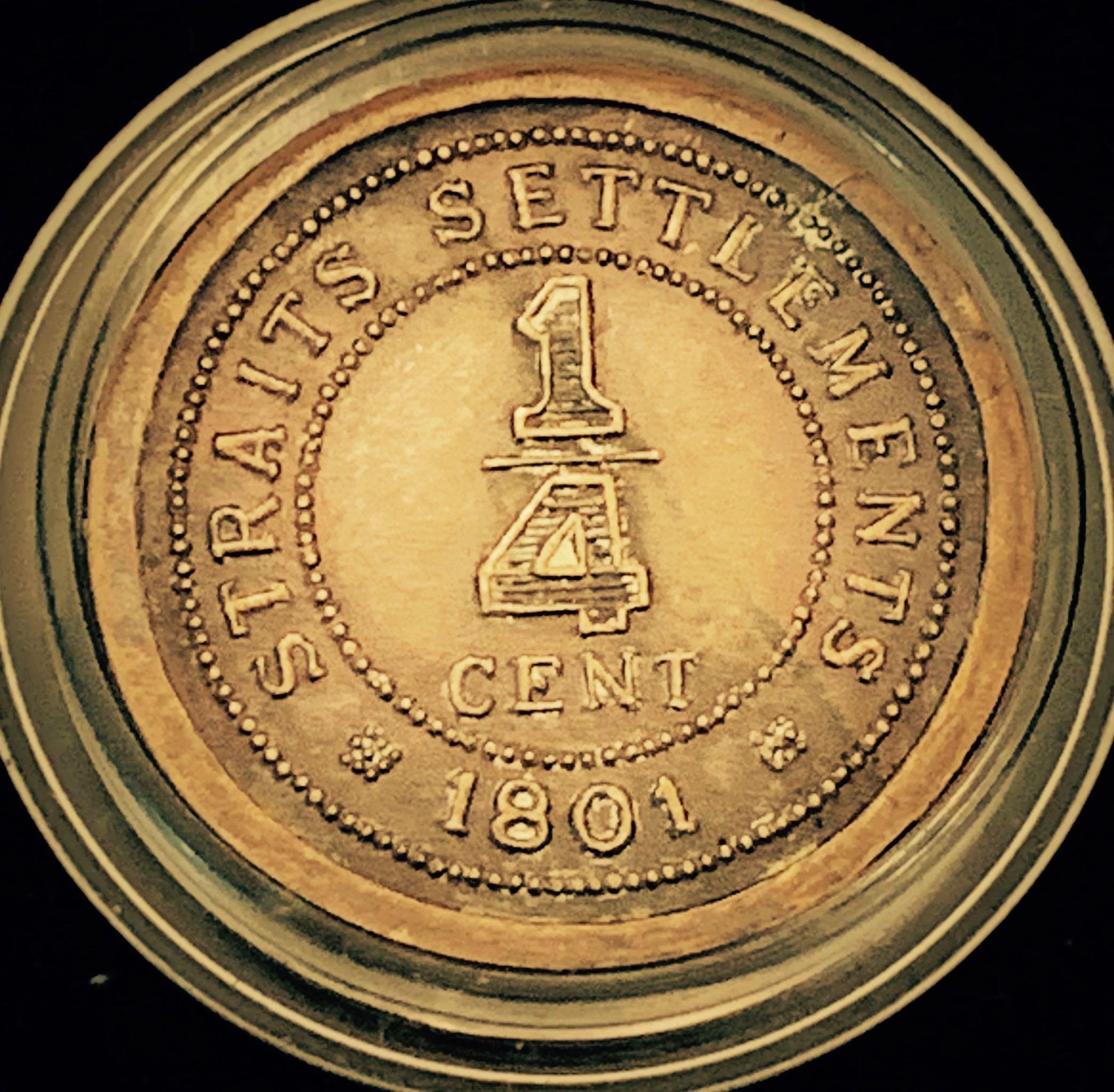 circa.ab.1970's Vintage old-Forgery British Straits Settlements Bronze ...