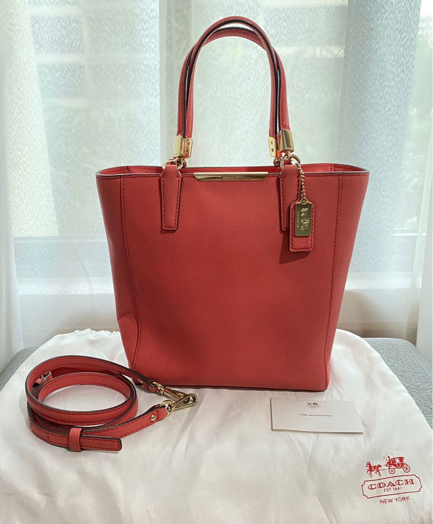 Coach small tote bag with sling, Luxury, Bags & Wallets on Carousell