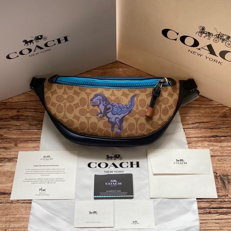 coach waistbag dino blue, Barang Mewah, Tas & Dompet di Carousell