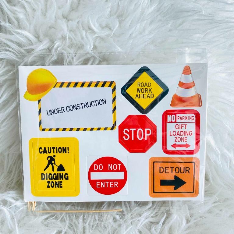 Construction | Road Sign | Truck Theme Birthday Cake Topper, Hobbies ...