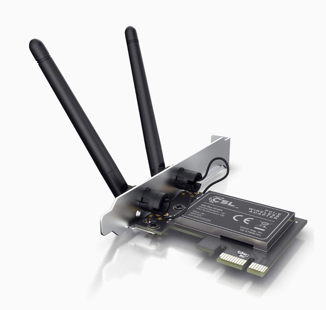 CSL - WLAN Network Card 2.4 GHz PCIe - 300 Mbit s WiFi Adapter Card - 2 ...