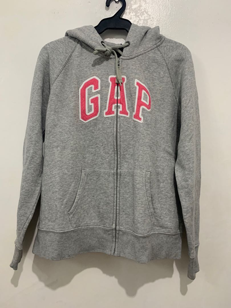 GAP logo hoodie jacket (gray), Women's Fashion, Coats, Jackets and ...