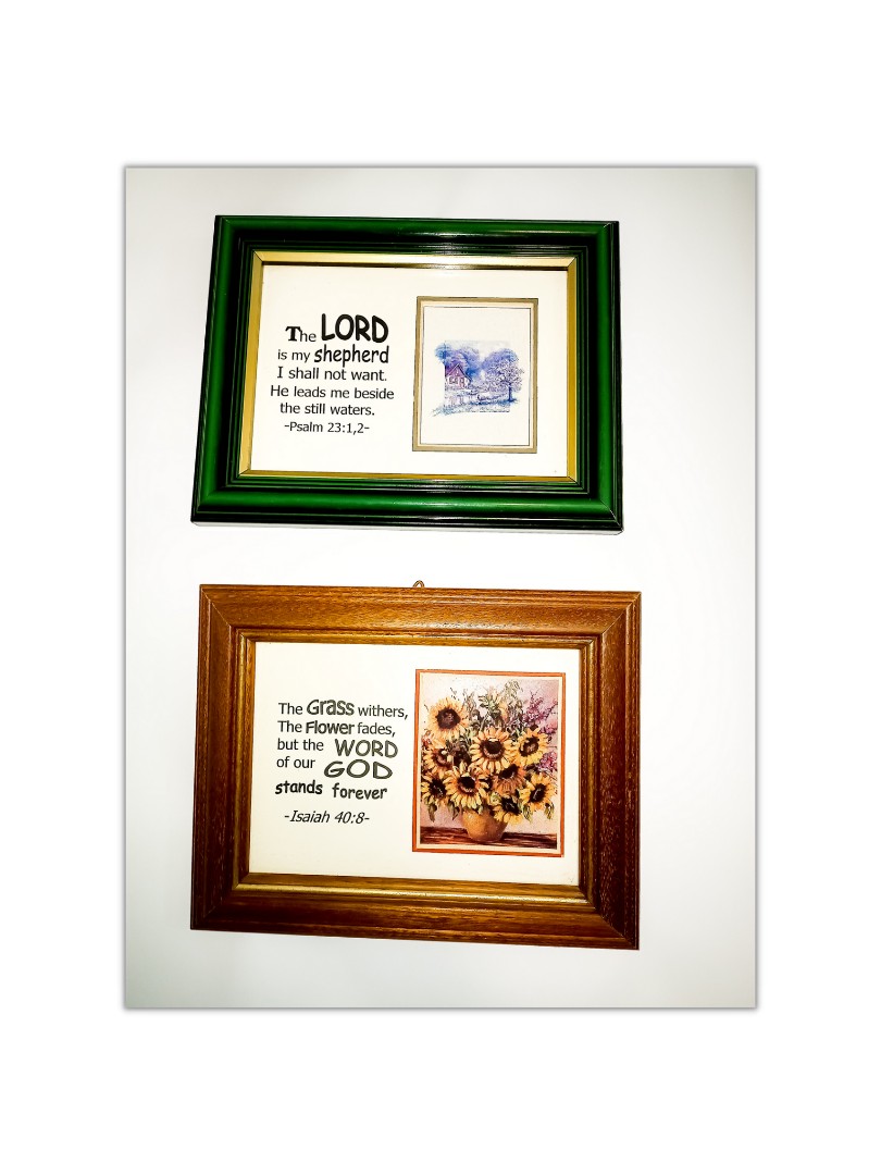 Hanging Photo Framed Bible Verse, Furniture & Home Living, Home Decor ...