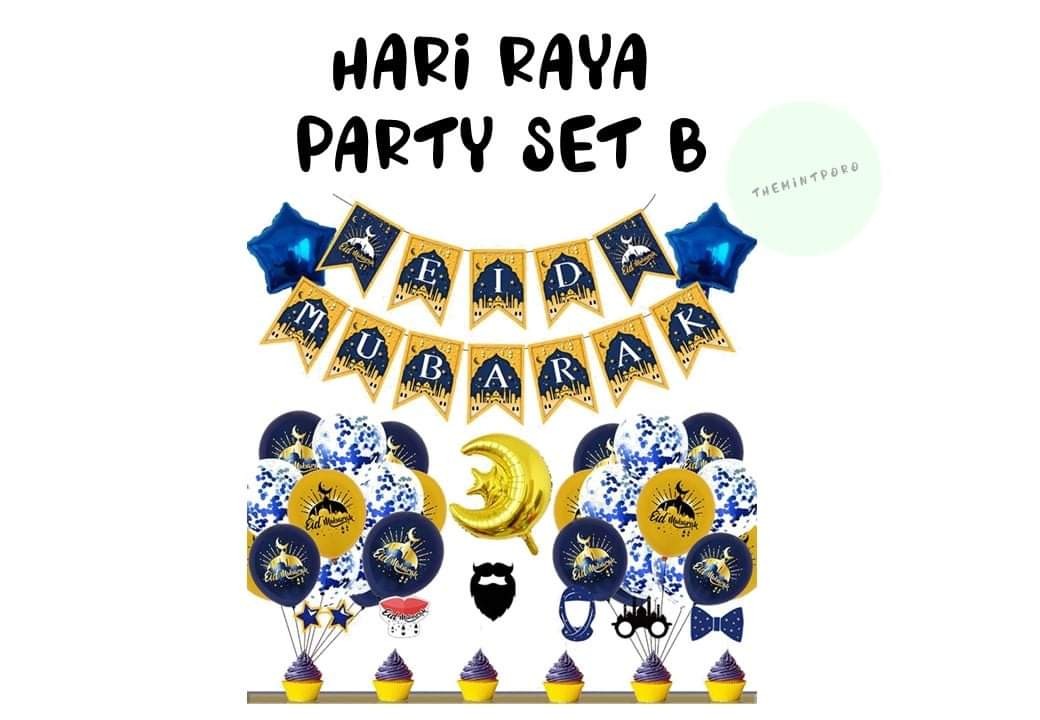 Hari Raya Party Set (Blue), Hobbies & Toys, Stationery & Craft ...