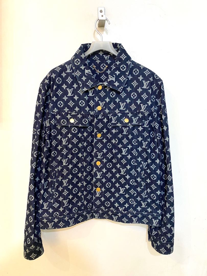 Louis Vuitton Monogram Denim Jacket, Luxury, Apparel on Carousell