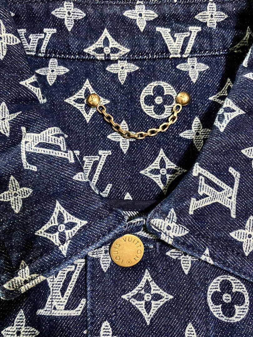 Louis Vuitton Monogram Denim Jacket, Luxury, Apparel on Carousell