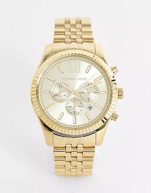Original Michael Kors MK8281 Lexington gold chronograph watch, Women's ...