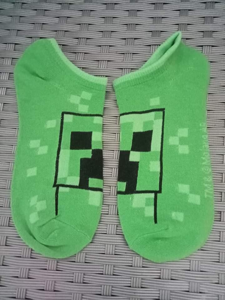 Minecraft socks (2), Babies & Kids, Babies & Kids Fashion on Carousell