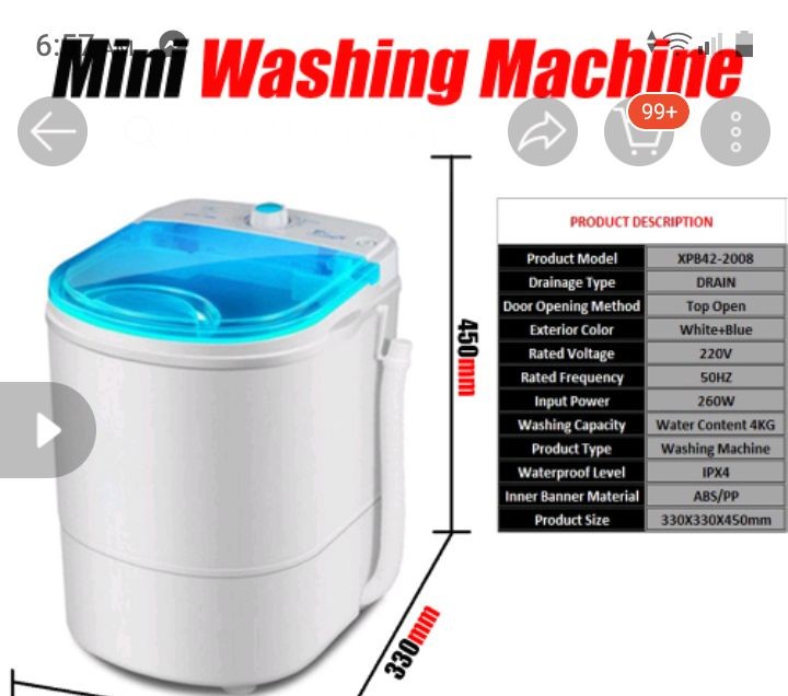MINI WASHING MACHINE, ONLY FOR 999, TV & Home Appliances, Washing ...