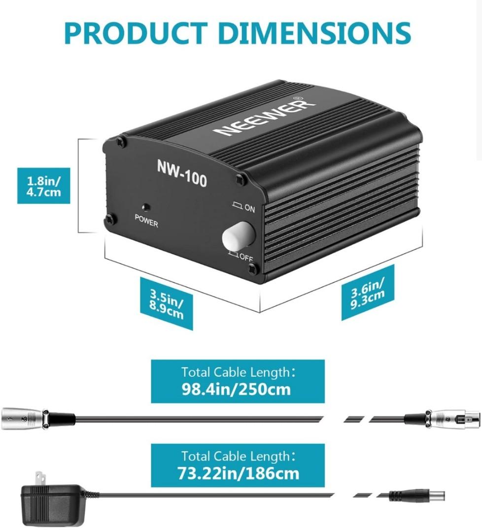 NEEWER 48V Phantom power sopply, Audio, Other Audio Equipment on Carousell