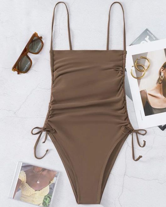 One piece brown swimsuit, Women's Fashion, Swimwear, Bikinis ...