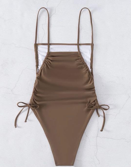 One piece brown swimsuit, Women's Fashion, Swimwear, Bikinis ...