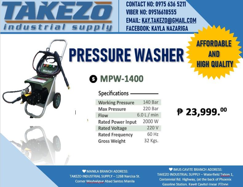 PRESSURE WASHER (MPW-1400), Commercial & Industrial, Construction Tools ...