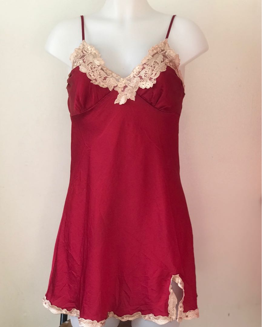 Red satin nighties, Women's Fashion, Undergarments & Loungewear on ...