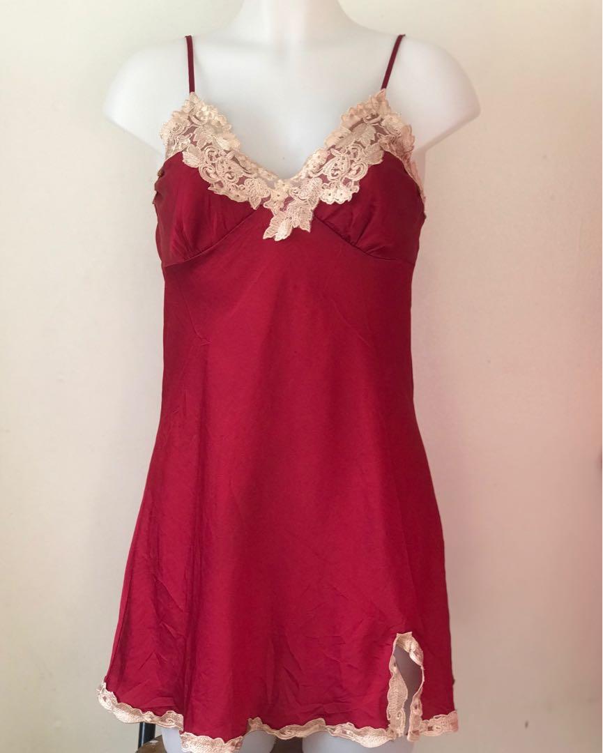 Red satin nighties, Women's Fashion, Undergarments & Loungewear on ...