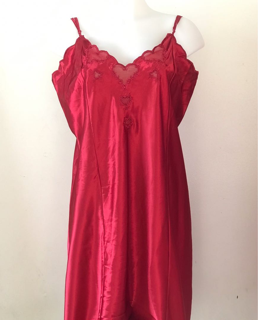 Red satin nighties, Women's Fashion, Undergarments & Loungewear on ...