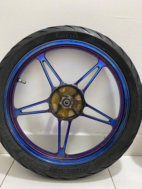 Rim Lativo Cutting FG Fullset Titanium, Motorbikes on Carousell