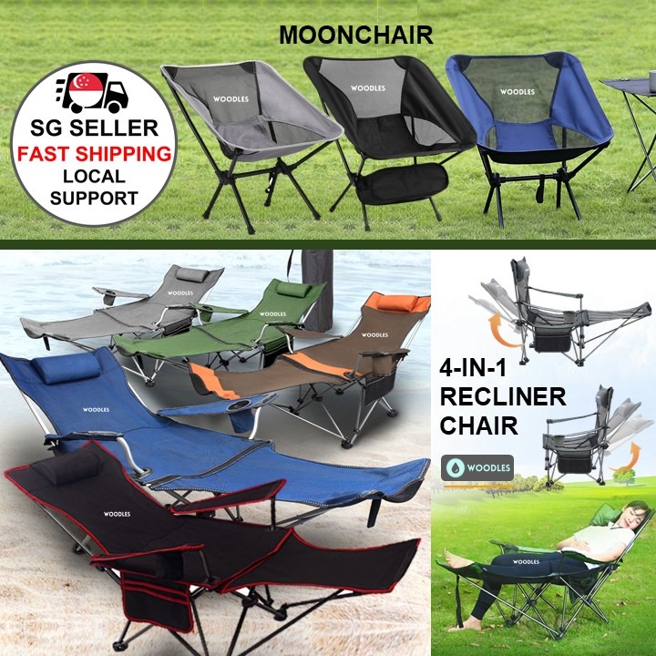 [SG Ready Stock] Woodles Outdoor Moonchair 4-in-1 Recliner Foldable ...