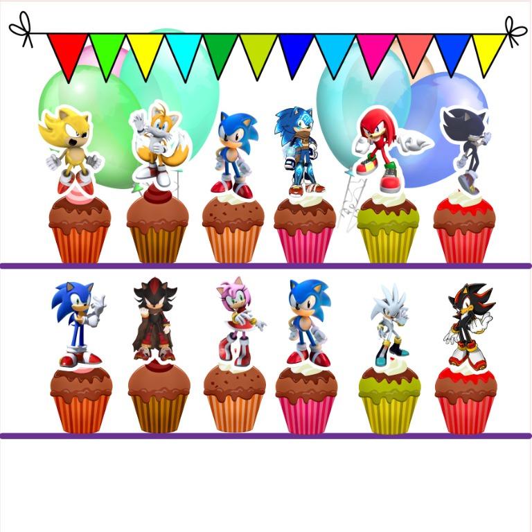 Sonic Cake Topper, Cupcake Toppers, Birthday Banner, Birthday Invite ...