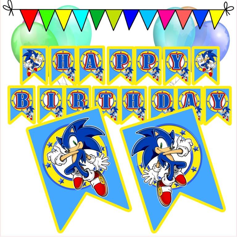 Sonic Cake Topper, Cupcake Toppers, Birthday Banner, Birthday Invite ...