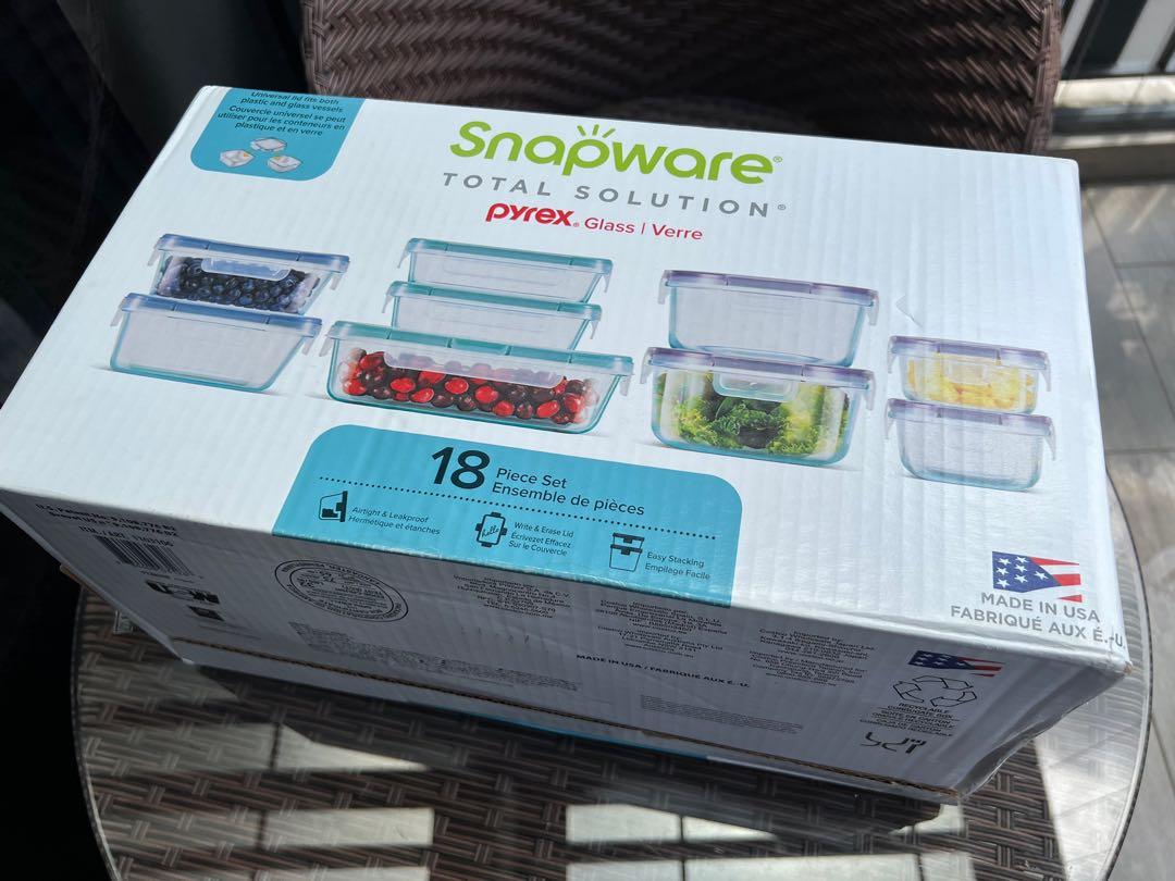 Snapware 18-piece Pyrex Glass Food Storage Set, Furniture & Home Living ...